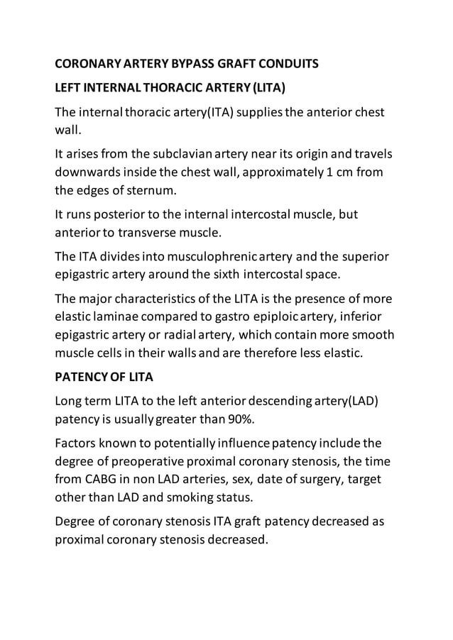 Coronary artery bypass graft conduits | DOCX