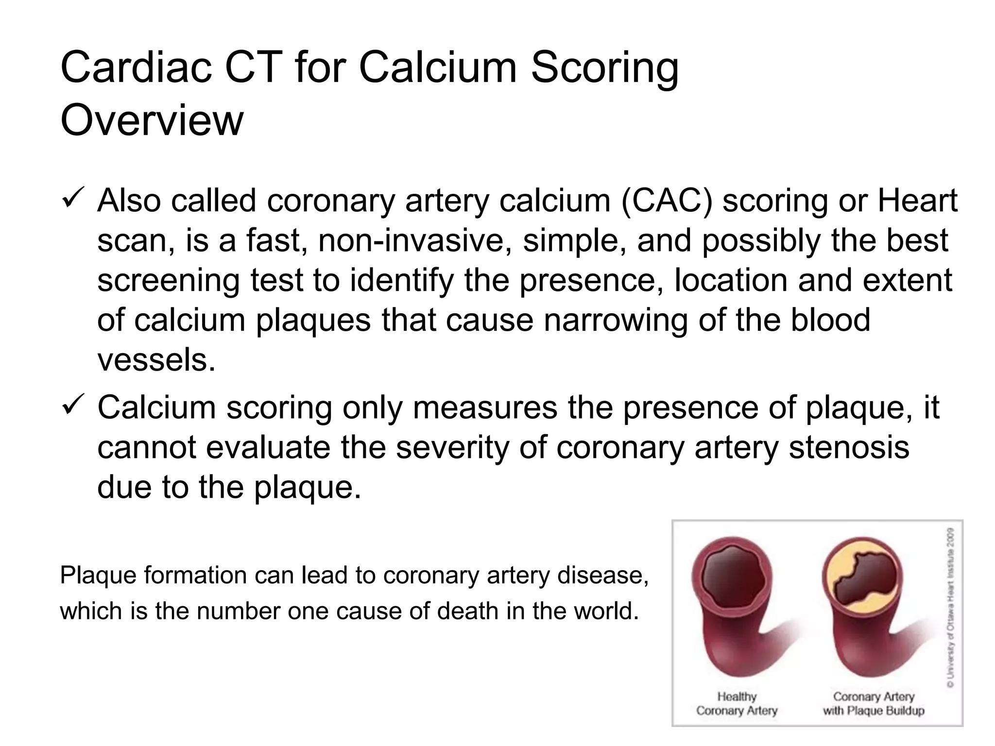 Coronary artery calcium scoring IDoR 2018 | PDF
