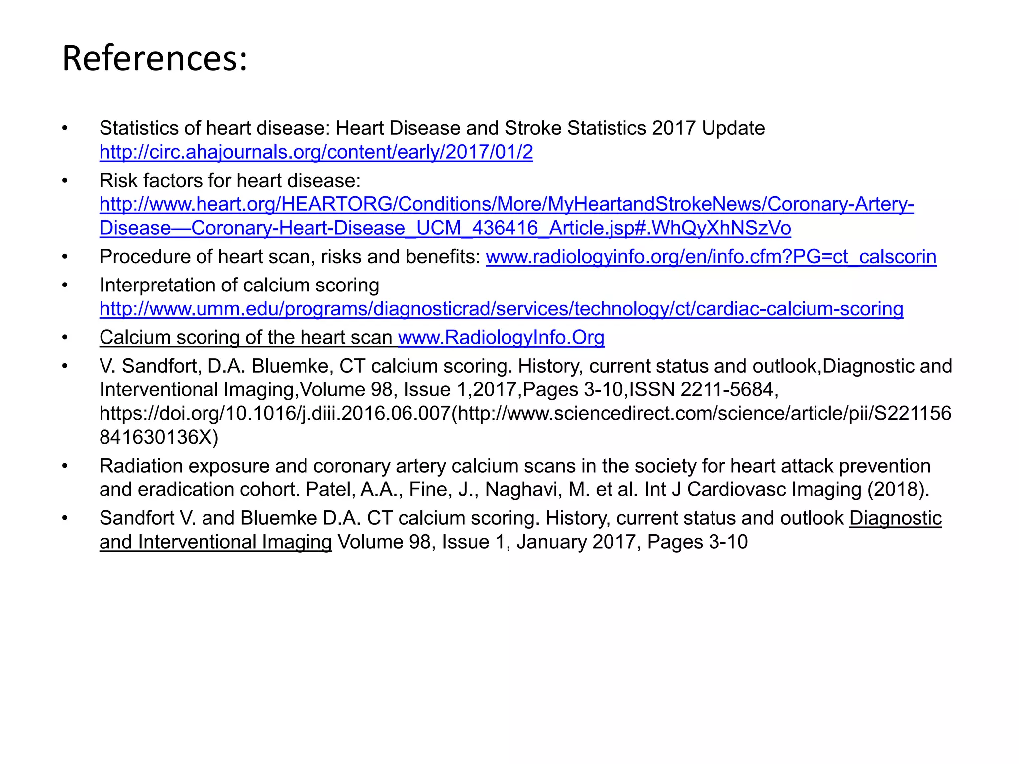 Coronary artery calcium scoring IDoR 2018 | PDF