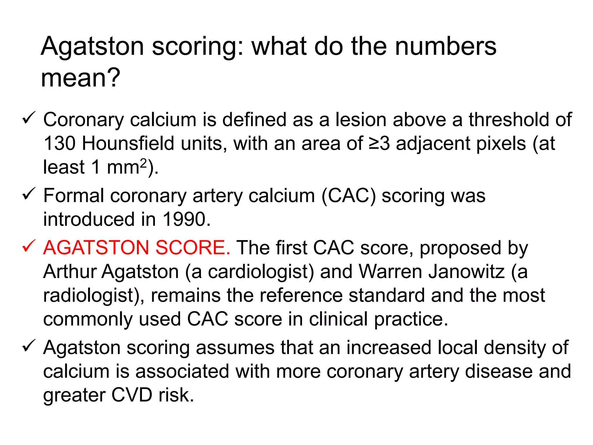 Coronary artery calcium scoring IDoR 2018 | PDF
