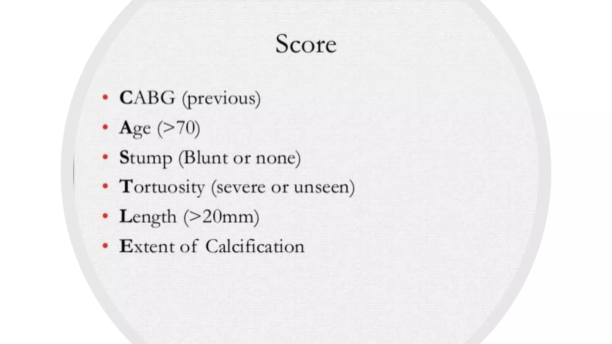 Coronary artery chronic total occlusion scores | PPTX