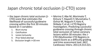 Coronary artery chronic total occlusion scores | PPTX