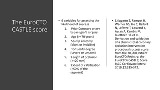 Coronary artery chronic total occlusion scores | PPTX