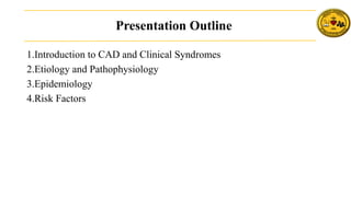 Coronary Artery Disease (CAD) 1. Pharmacotherapy pptx | PPTX