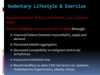 Coronary artery disease & its prevention | PPTX