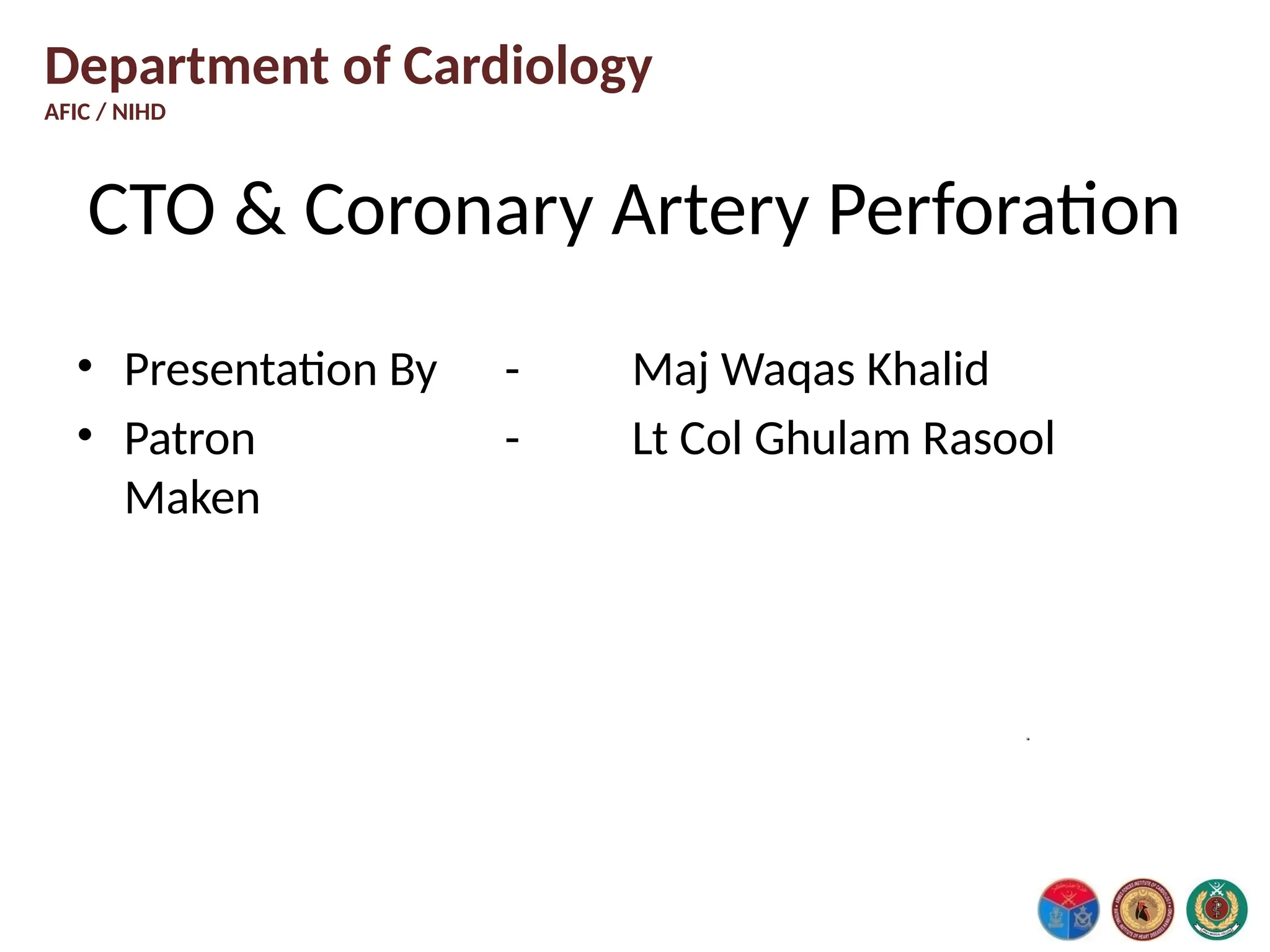coronary artery perforation, dreadful complication | PPTX