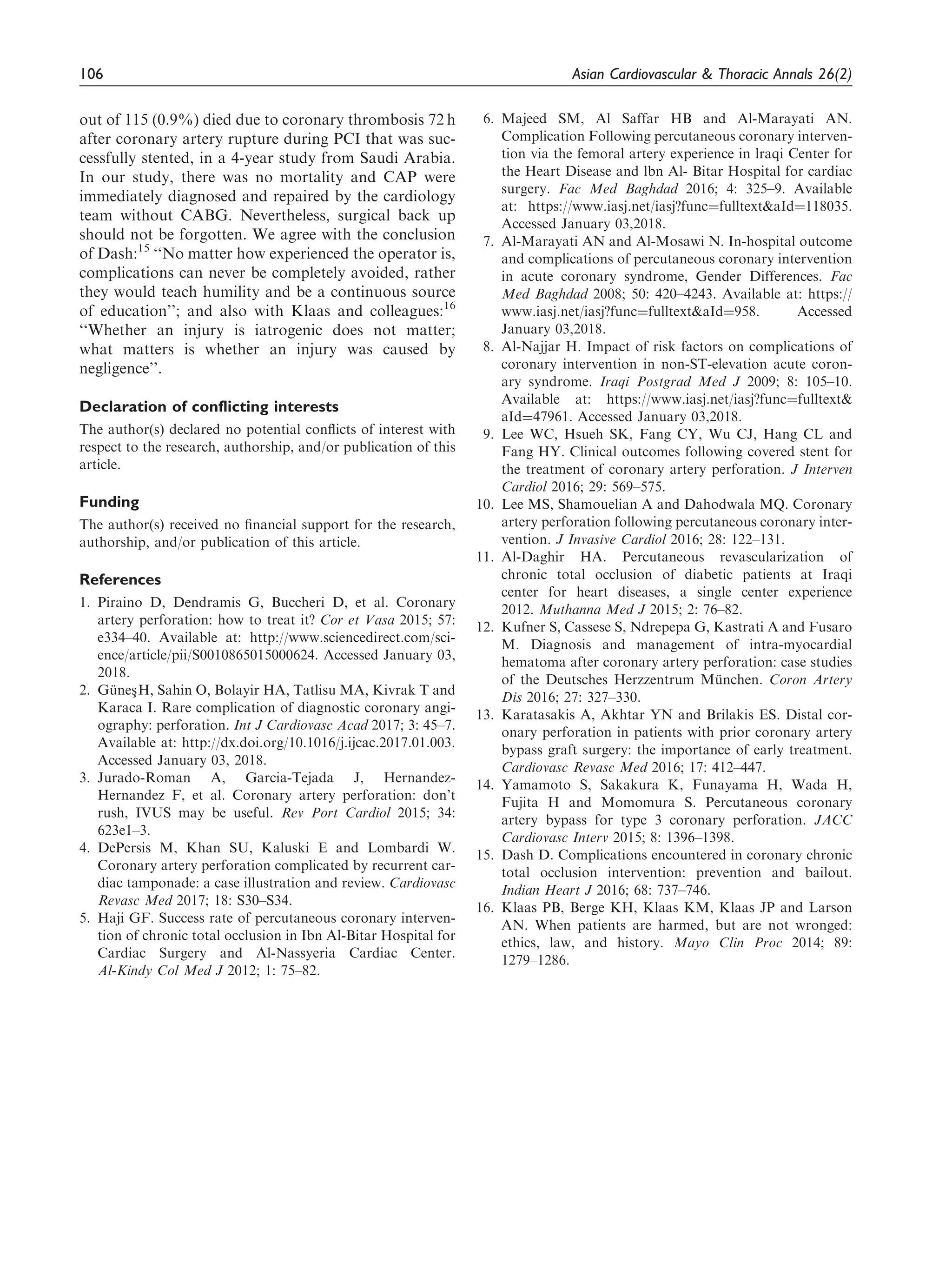 Coronary artery perforation complicating percutaneous coronary ...