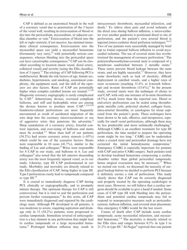 Coronary artery perforation complicating percutaneous coronary ...