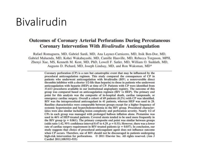 CORONARY ARTERY PERFORATION DURING PCI | PPSX | Heart and ...