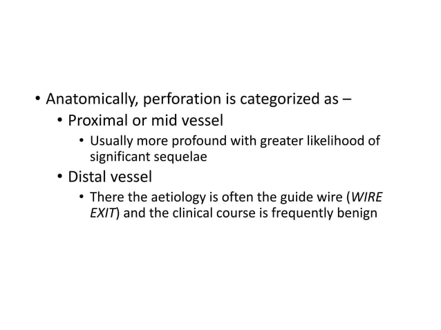 CORONARY ARTERY PERFORATION DURING PCI | PPSX | Heart and ...
