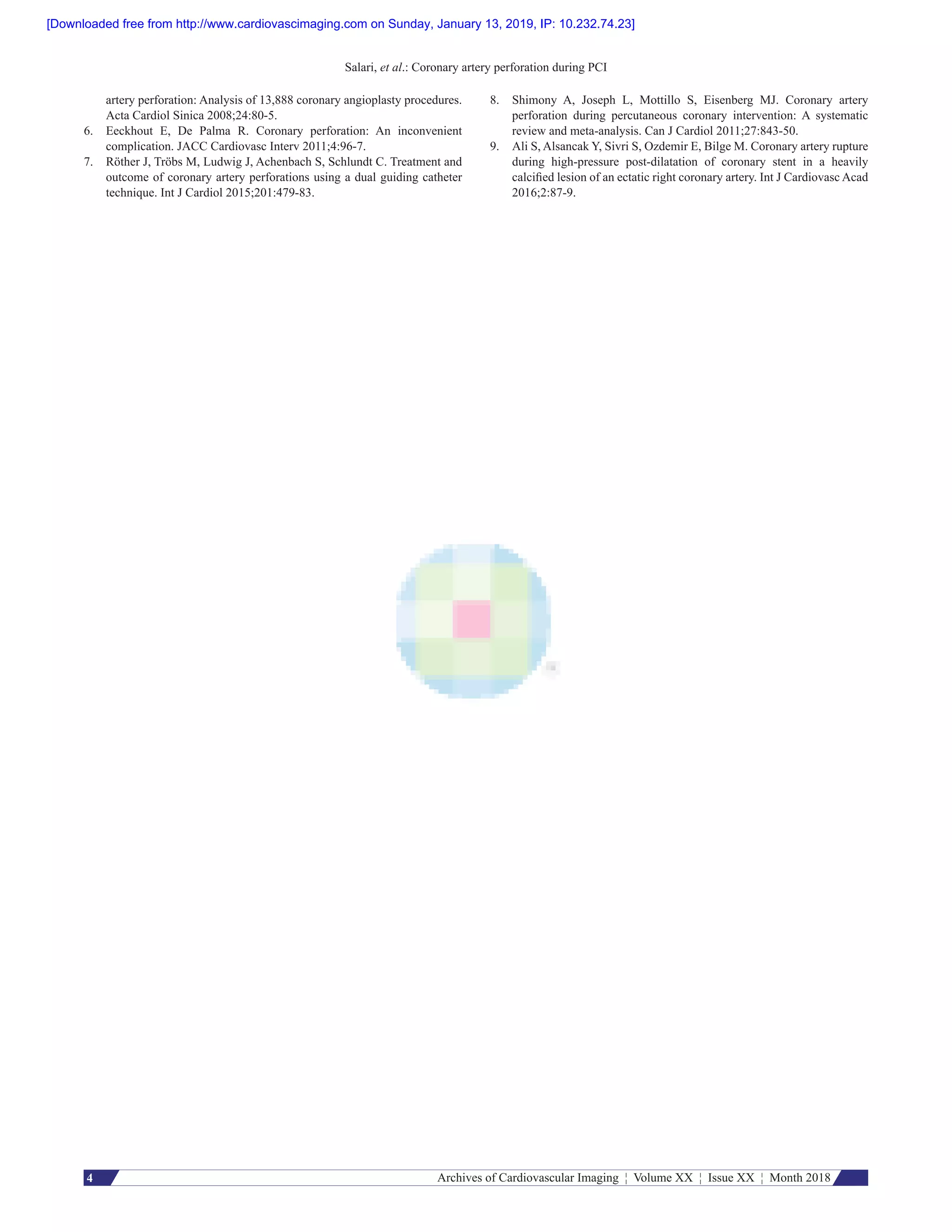 Coronary artery perforation during percutaneous coronary | PDF