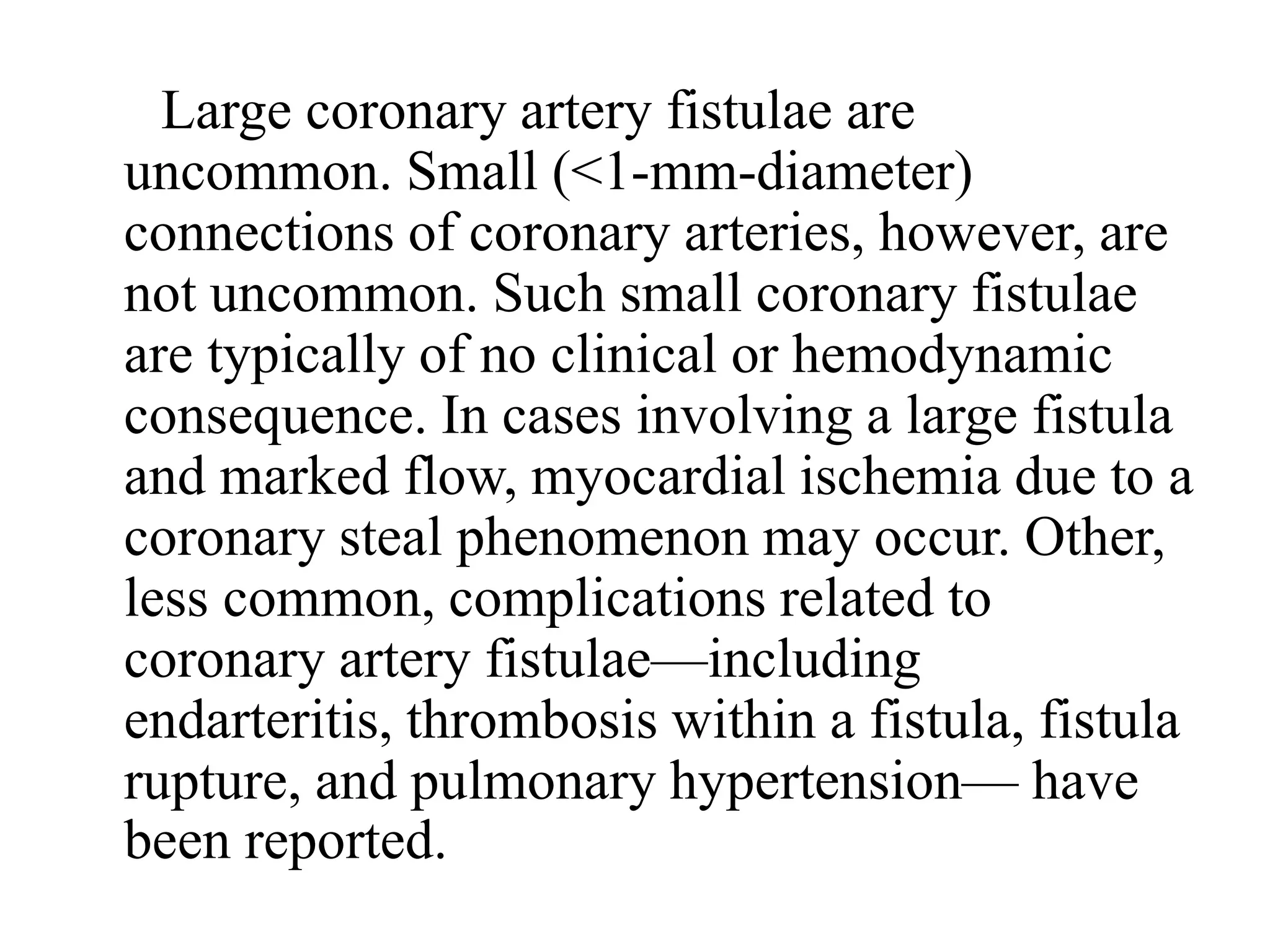 Coronary cameral fistula | PPTX