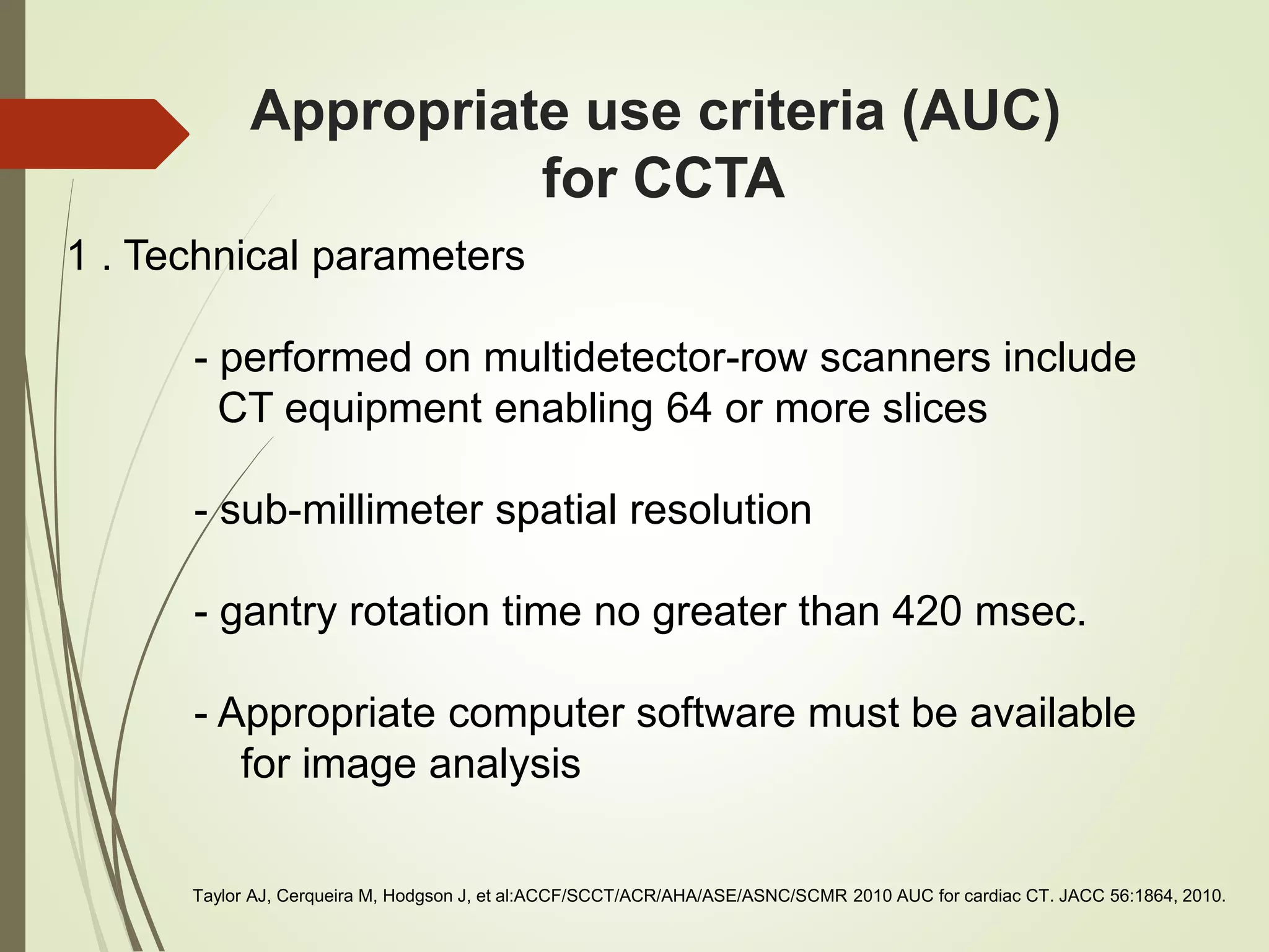 Coronary ct angiography | PPTX