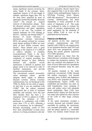 Coronary endarterectomy and patch angioplasty for diffuse coronary ...