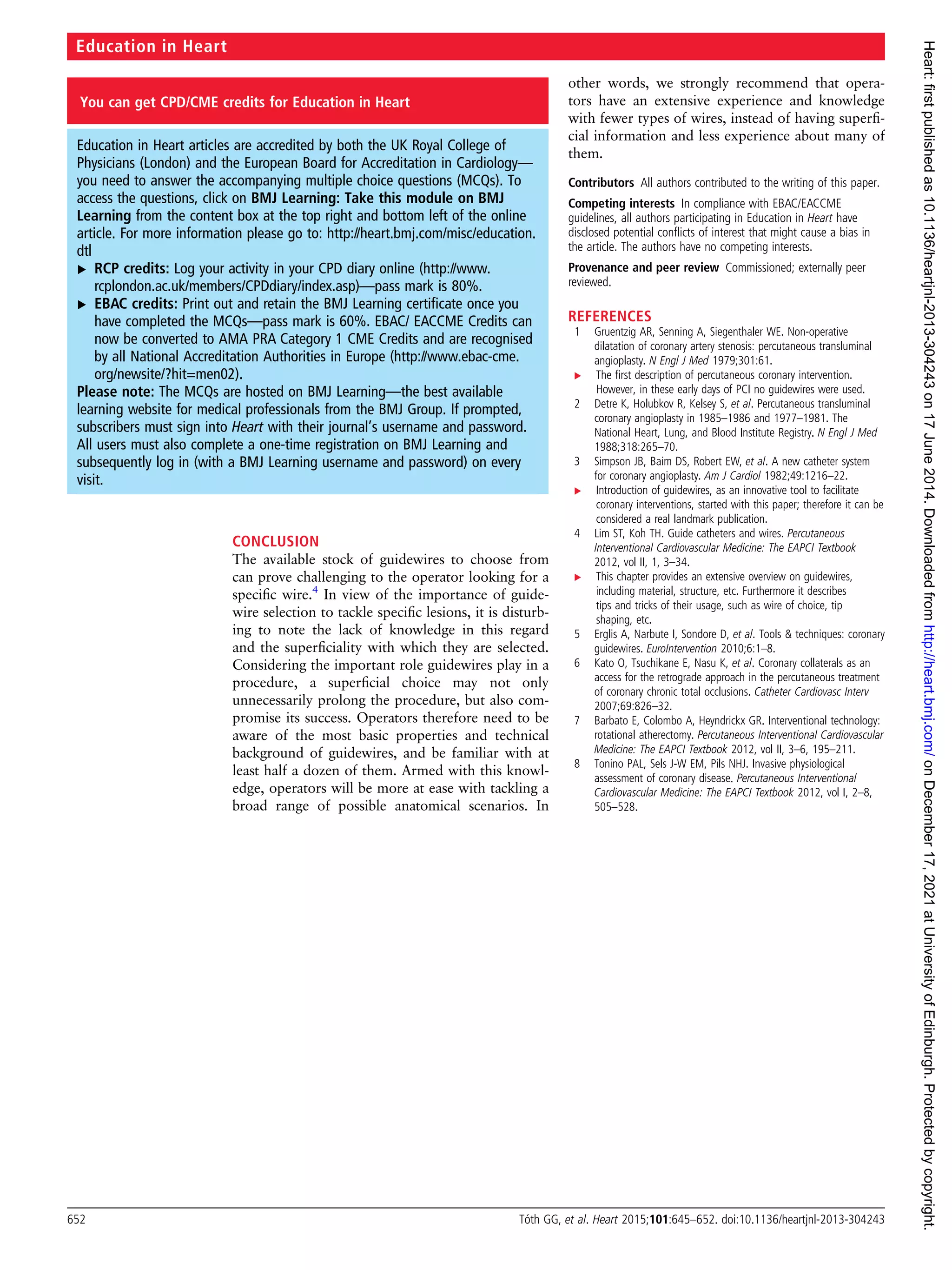 Coronary guidewire | PDF