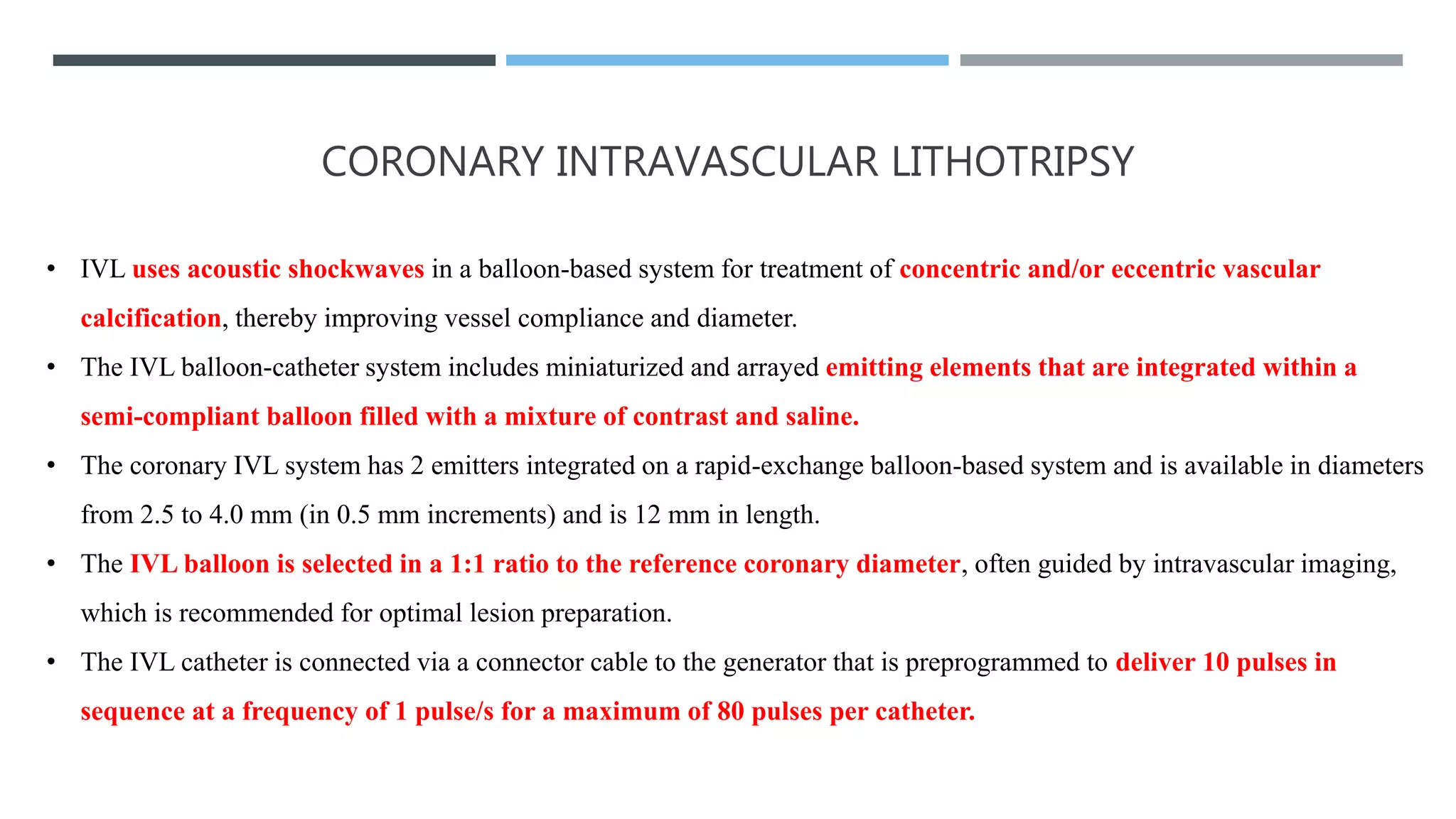 Coronary Intravascular Lithotripsy | PPTX