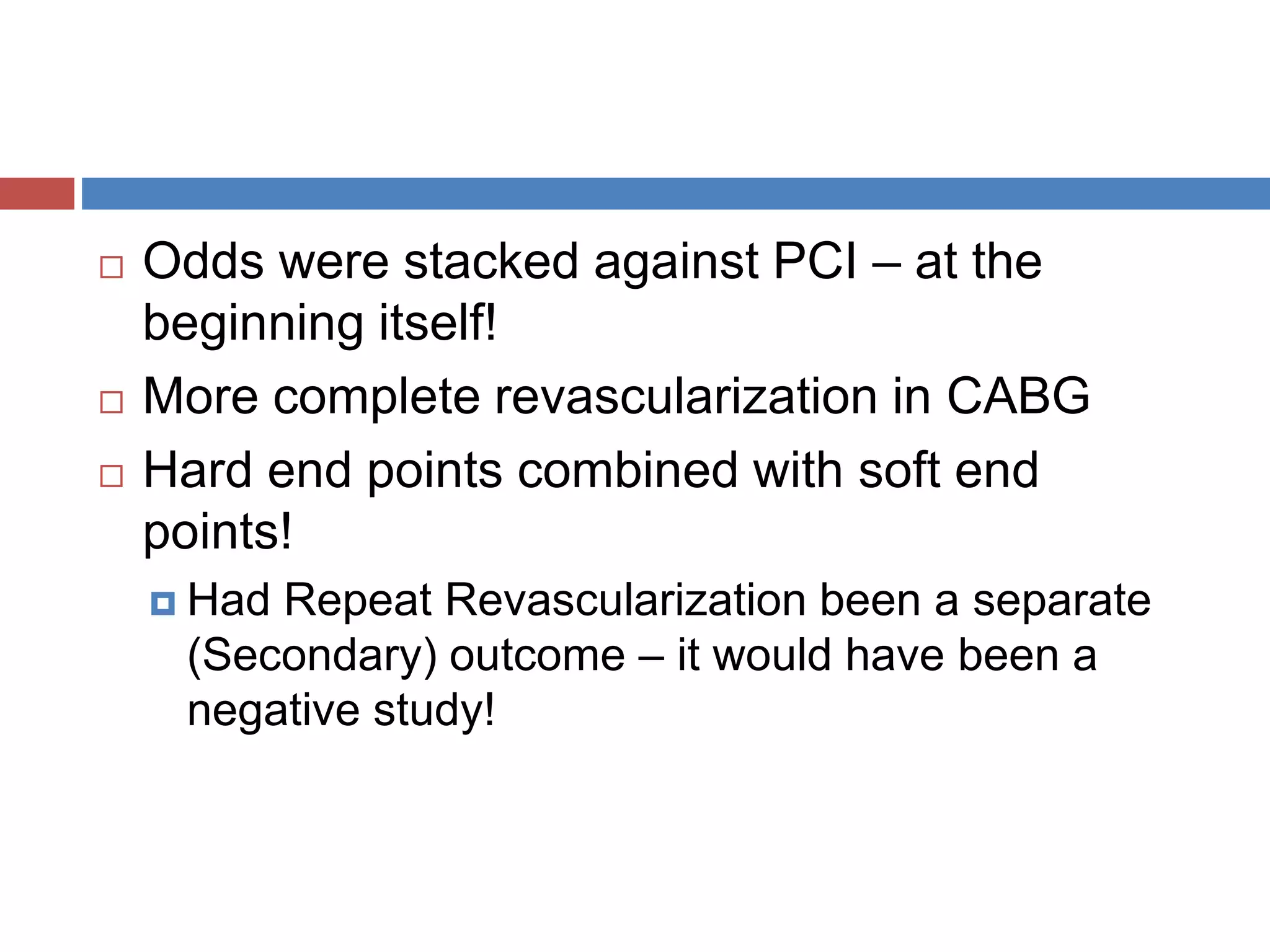 Coronary revascularization in diabetes mellitus and multivessel cad | PPTX