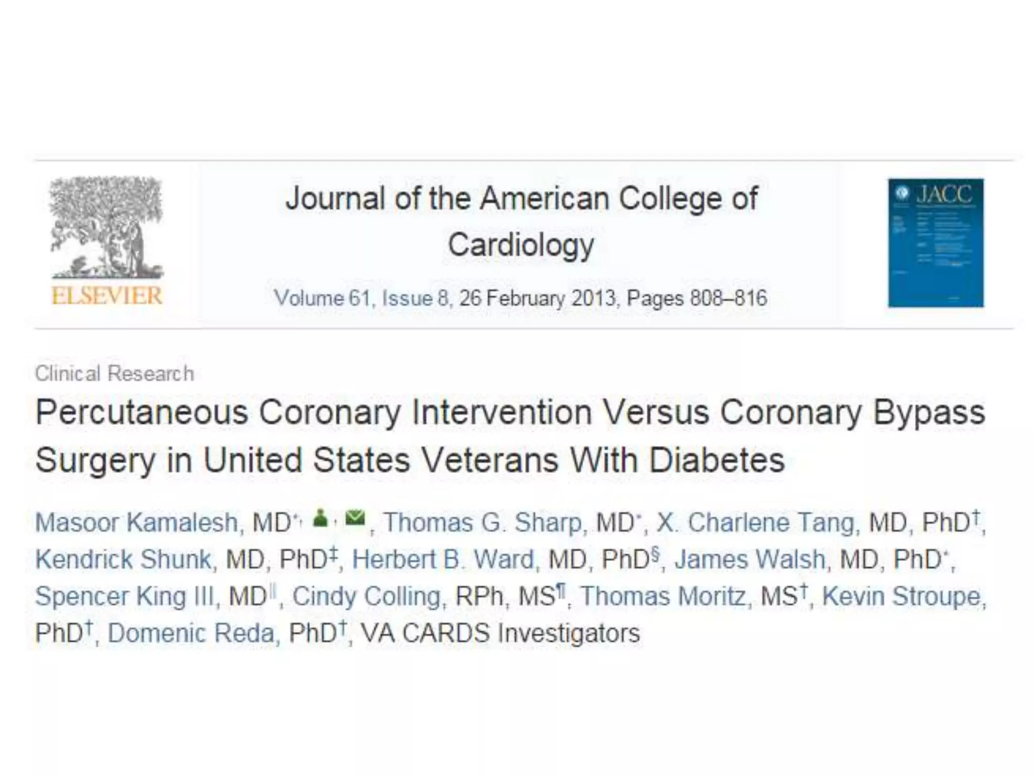 Coronary revascularization in diabetes mellitus and multivessel cad | PPTX