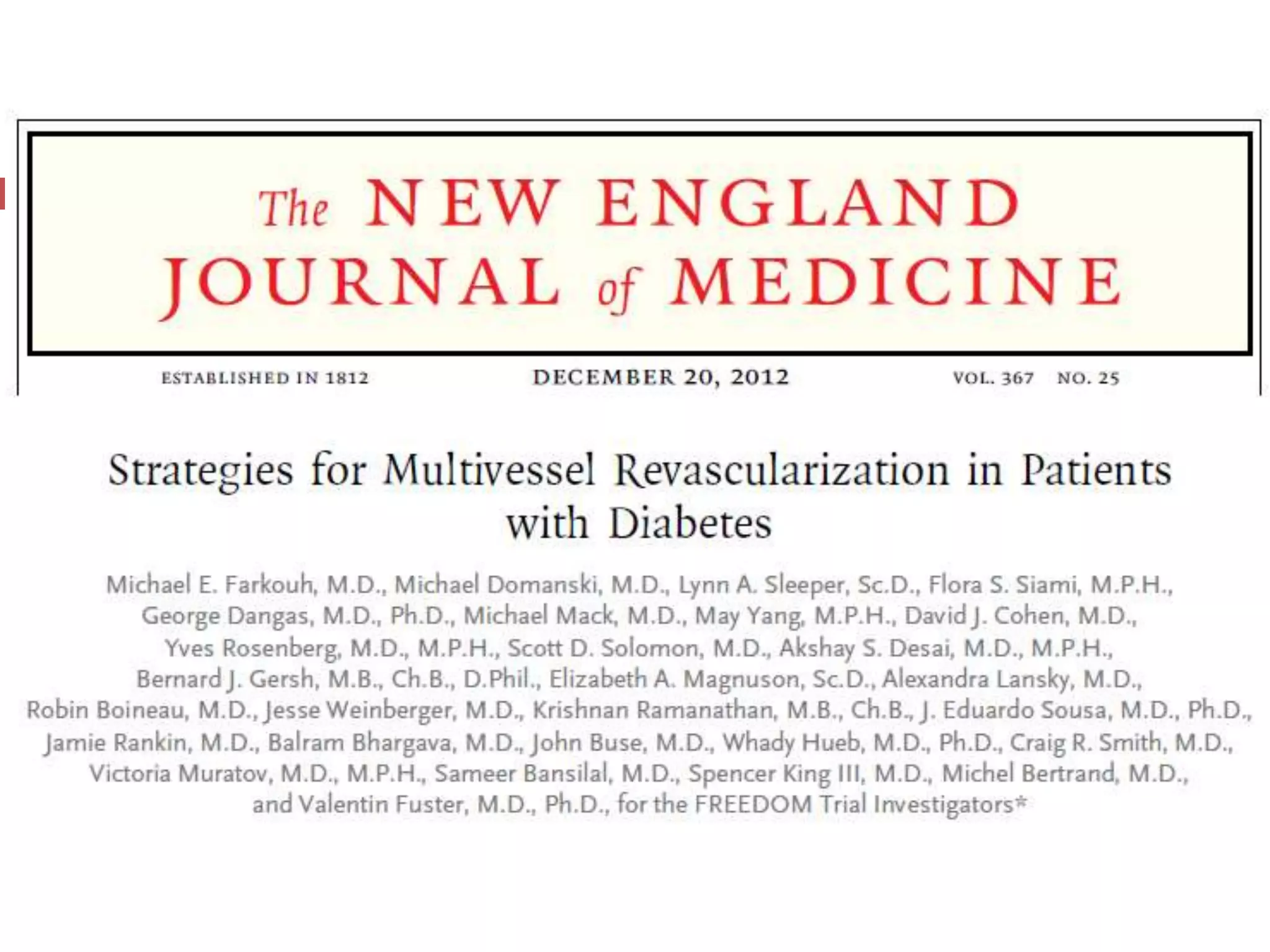 Coronary revascularization in diabetes mellitus and multivessel cad | PPTX