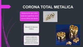 Coronas coladas metalicas de oro | PPTX