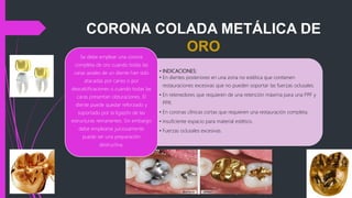 Coronas coladas metalicas de oro | PPTX