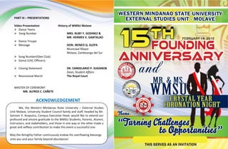 15th WMSU Founding Anniversary | PDF