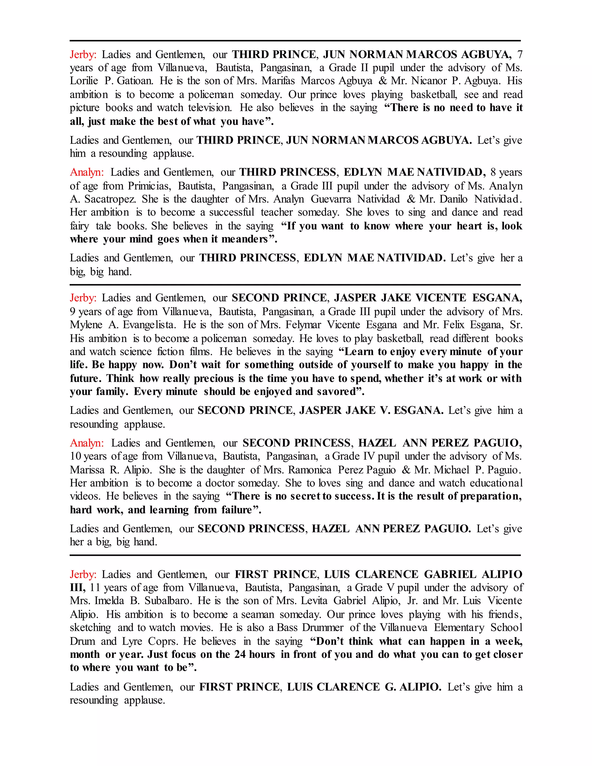 Coronation night script | DOCX