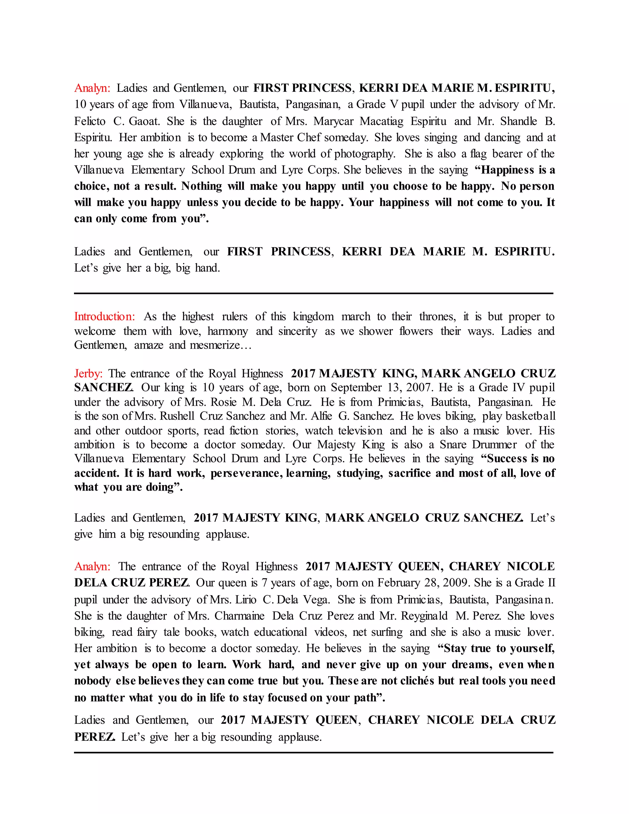 Coronation night script | DOCX