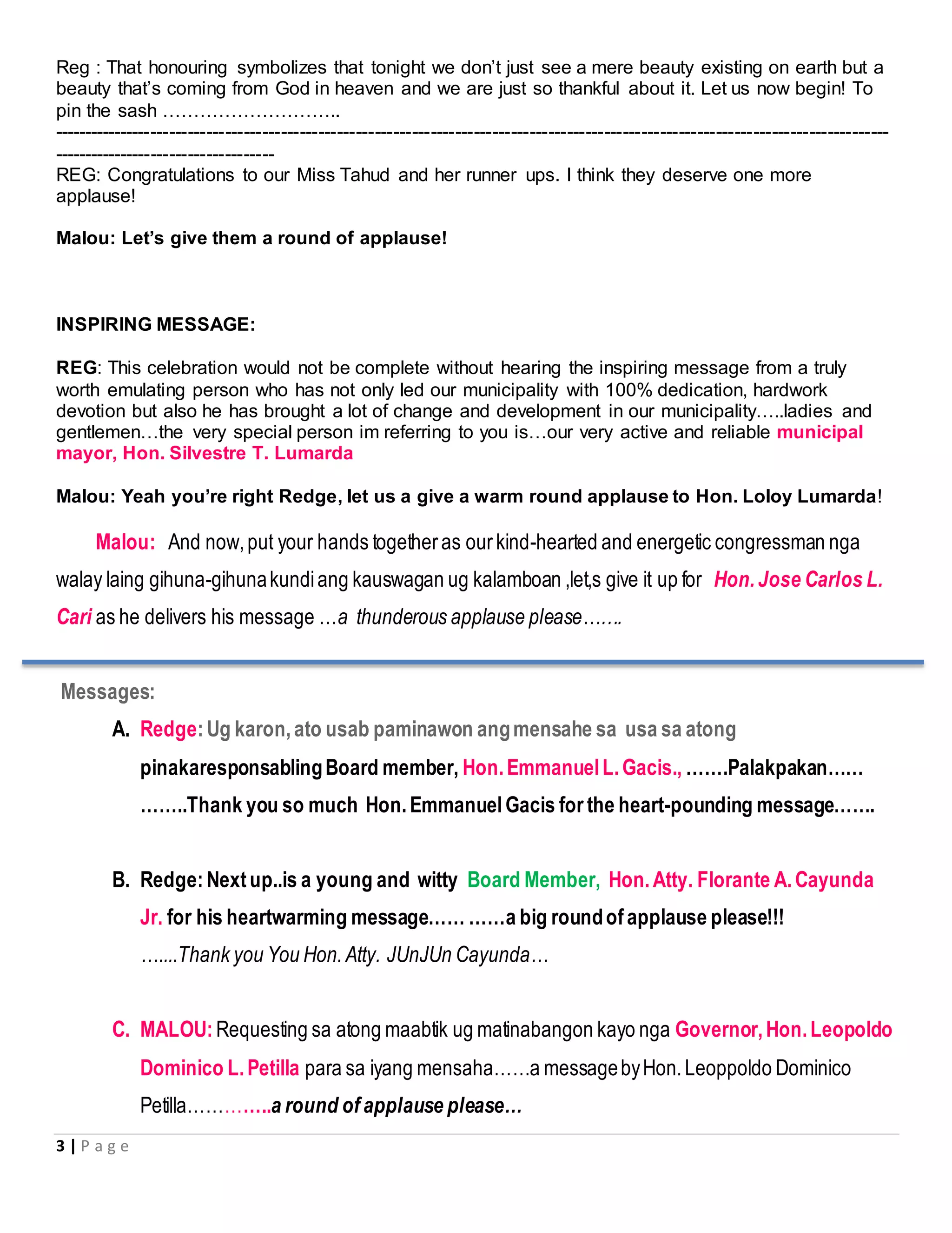 Anchoring Script for coronation (Macunay & Caagbay) | DOCX