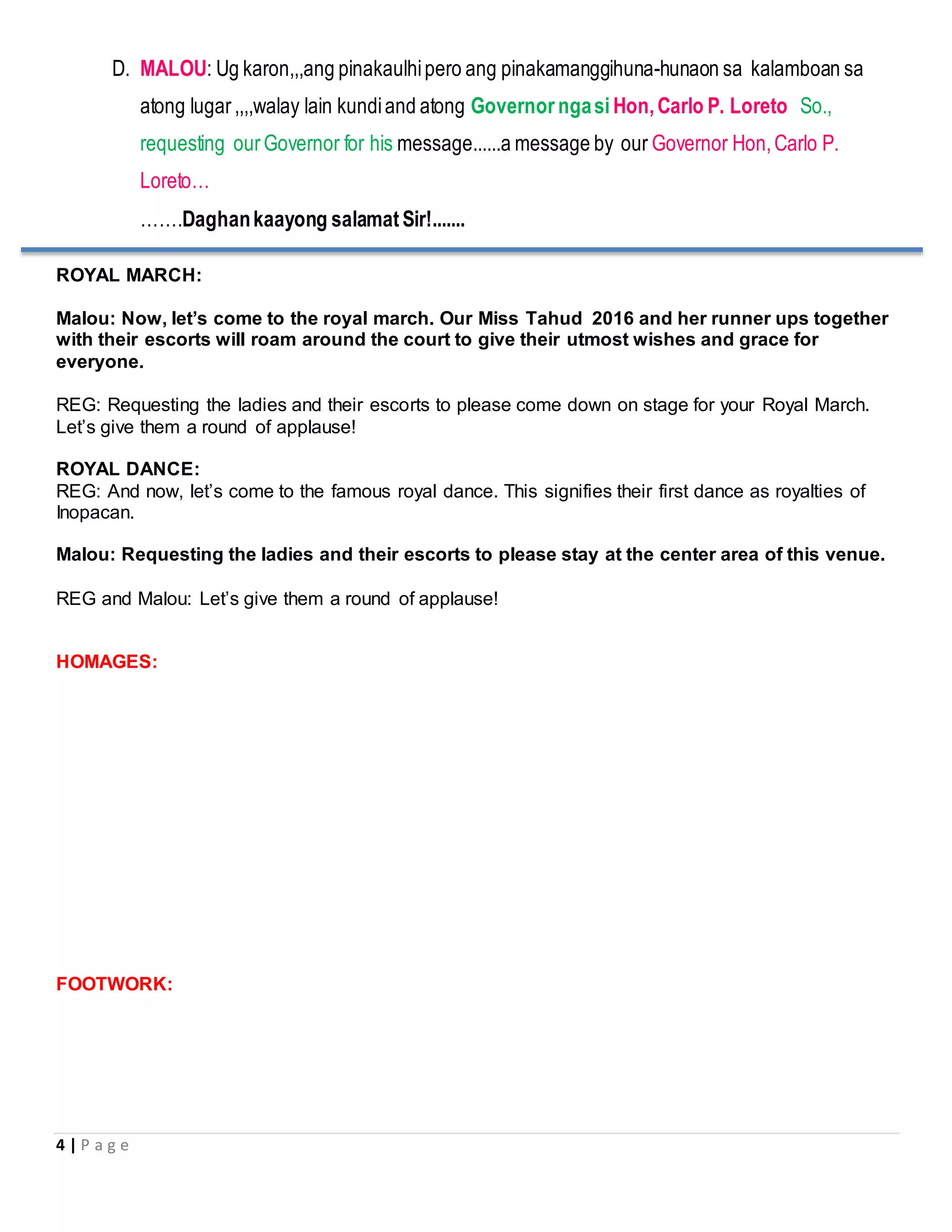 Anchoring Script for coronation (Macunay & Caagbay) | DOCX