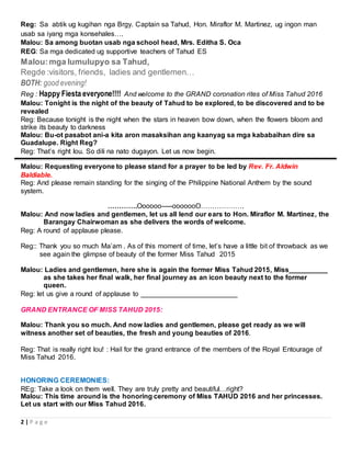 Anchoring Script for coronation (Macunay & Caagbay) | DOCX