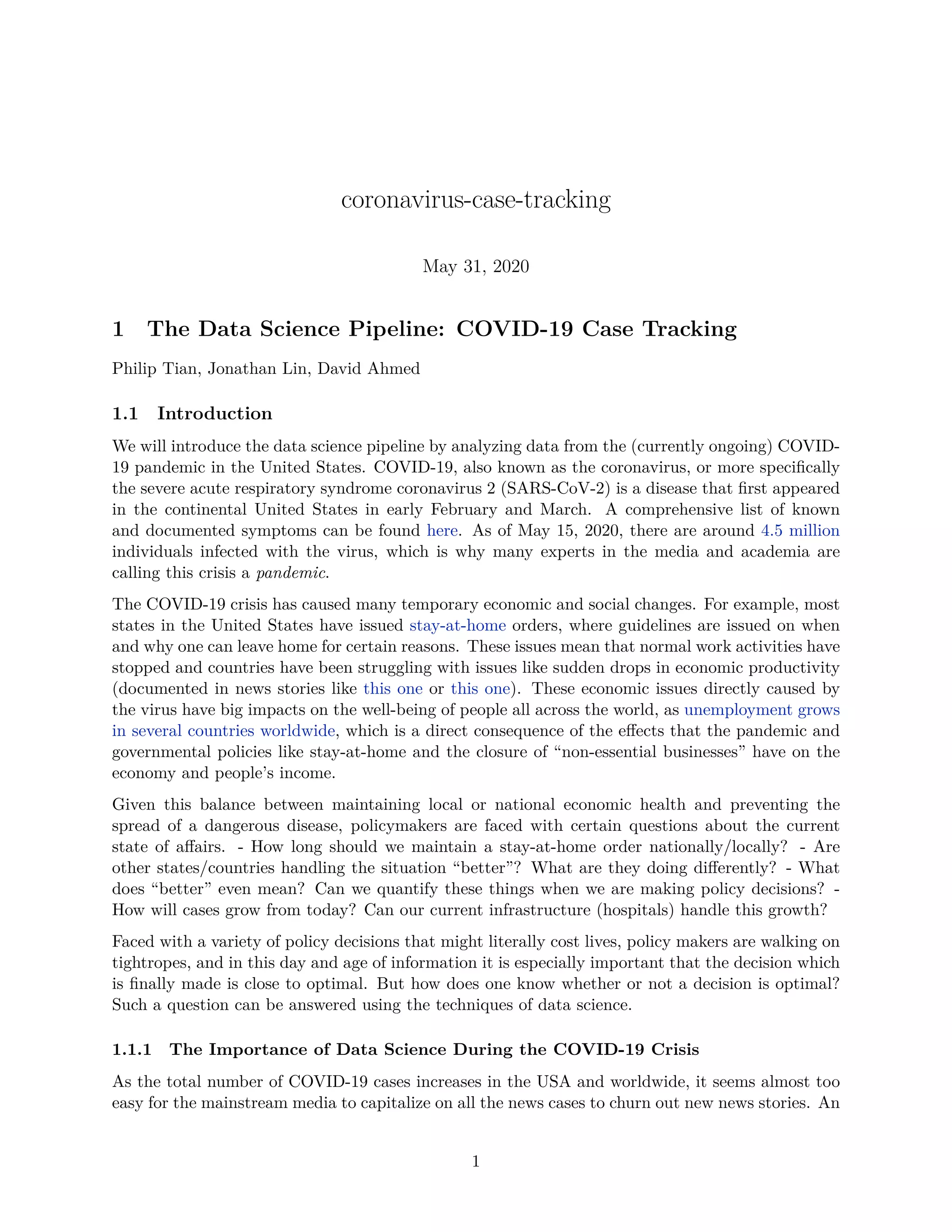 Coronavirus Case Tracking | PDF