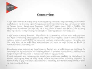 Corona virus in tagalog | PPTX