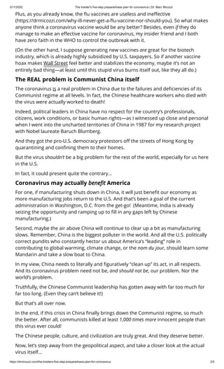 Coronavirus plan dr. marc micozzi | PDF