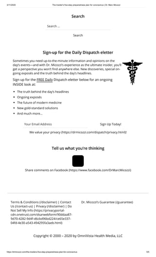 Coronavirus plan dr. marc micozzi | PDF