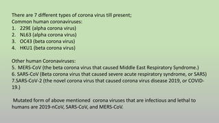 History, general features, mode of transmission and prevention of COVID ...