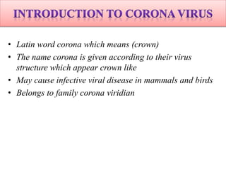 Corona virus (sa rs co v 2 (n | PPTX