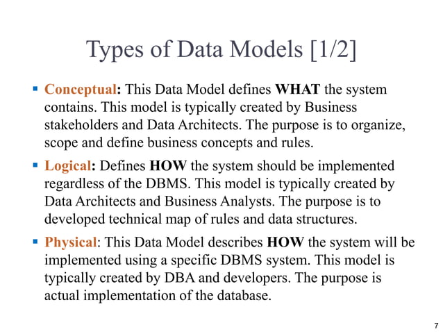 Data models | PPT | Databases | Computer Software and Applications