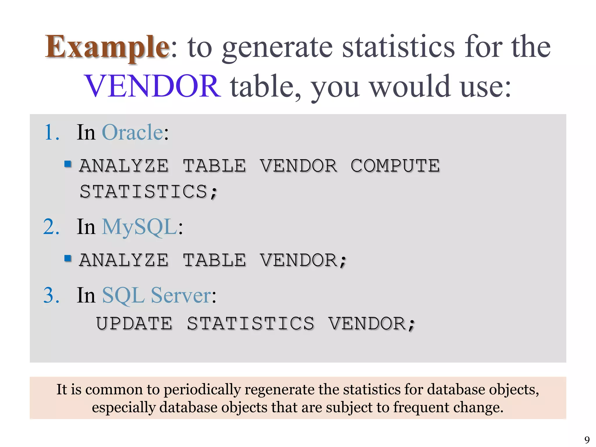 Database Performance Tuning And Query Optimization Ppt Databases