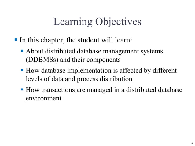 Distributed database management systems | PPT