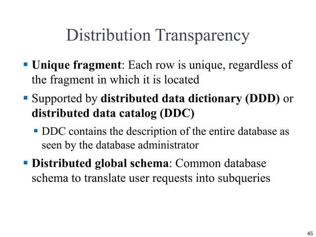 Distributed database management systems | PPT