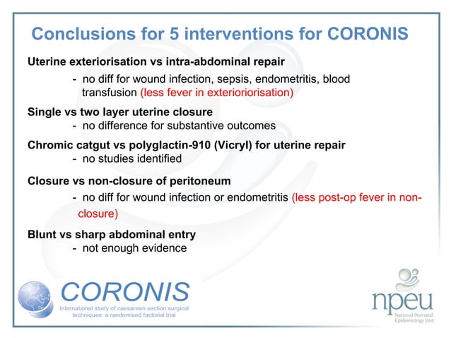 CORONIS-Background.ppt international study of Cesarean section ...
