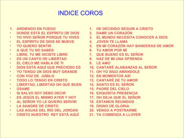Coros | PPT
