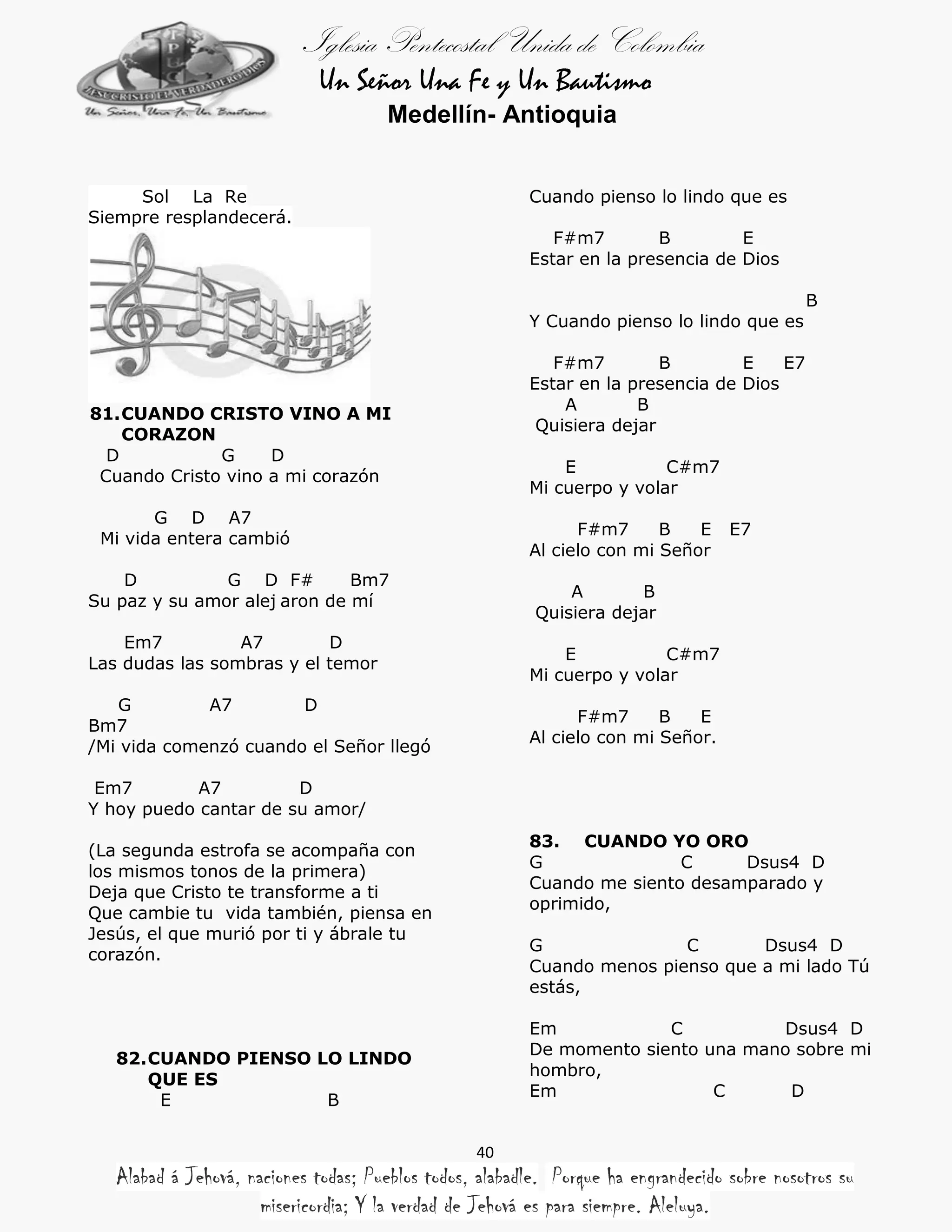 Coros pentecostales ipuc | PDF