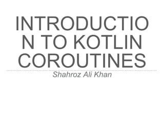 Coroutines talk ppt | PPTX