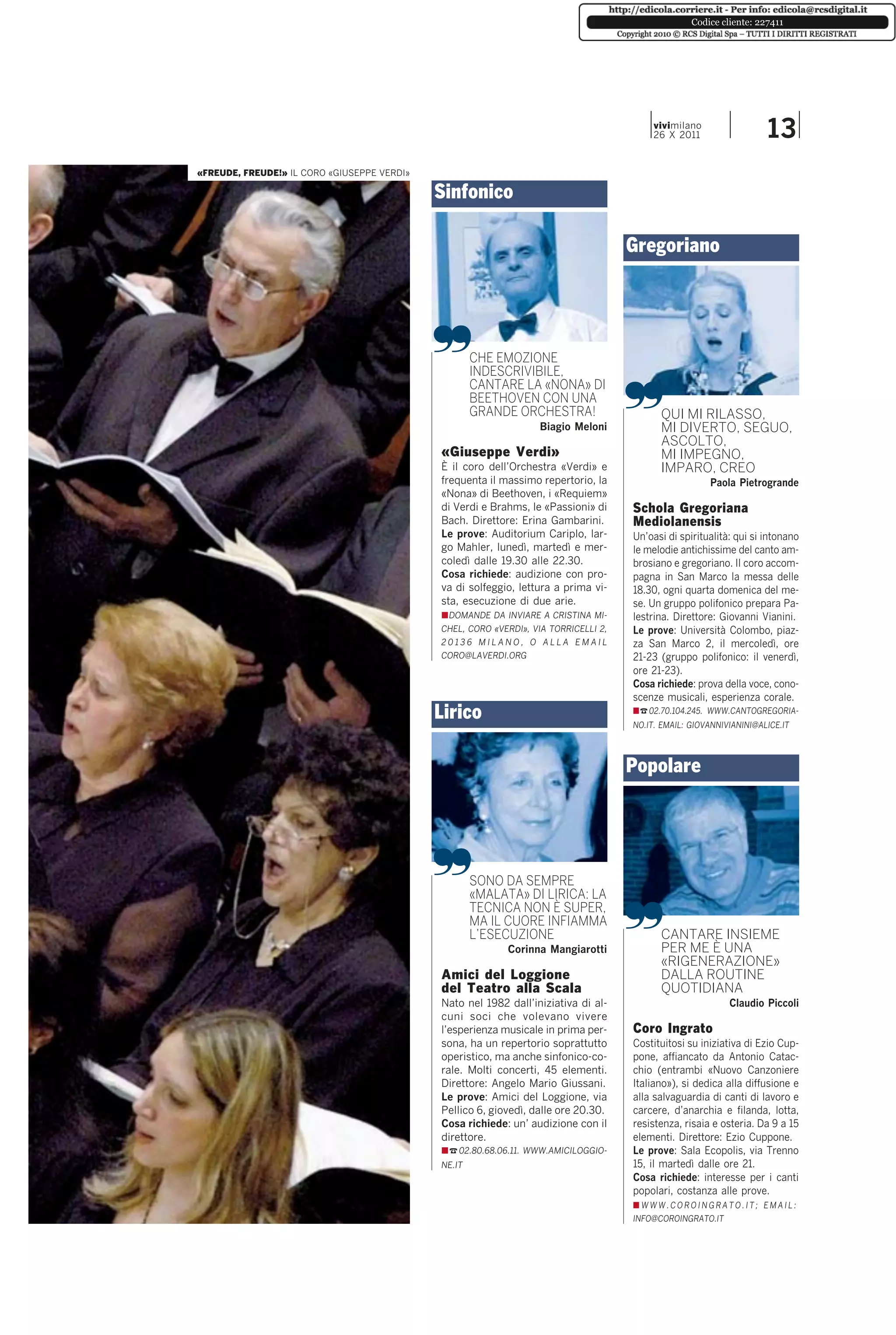 Coro vivi milano | PDF