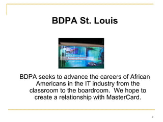 BDPA Corporate Sponsorhip Presentation: MasterCard | PPT | Business ...