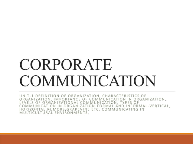 Corporate communication | PPT