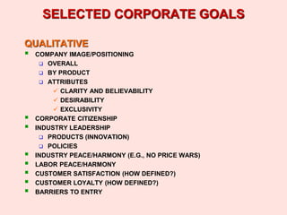 Corporate Goals: Quantitative AND Qualitative | PPTX