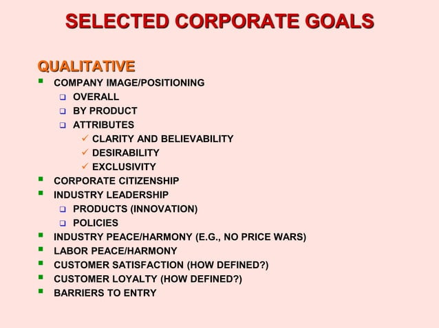 Corporate Goals: Quantitative AND Qualitative | PPT